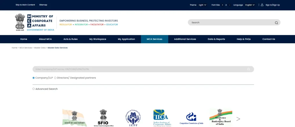 MCA Master Data: Check Company & Director Details Online